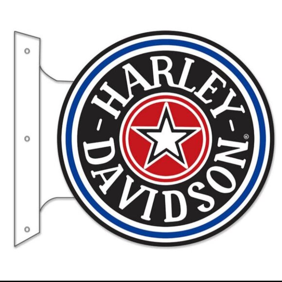 Wall Decor | Vintage Retro Double Sided Harley Davidson Flanged Sign ...